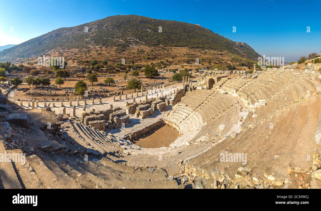 Odeon - small theater in ancient city Ephesus, Turkey in a beautiful ...
