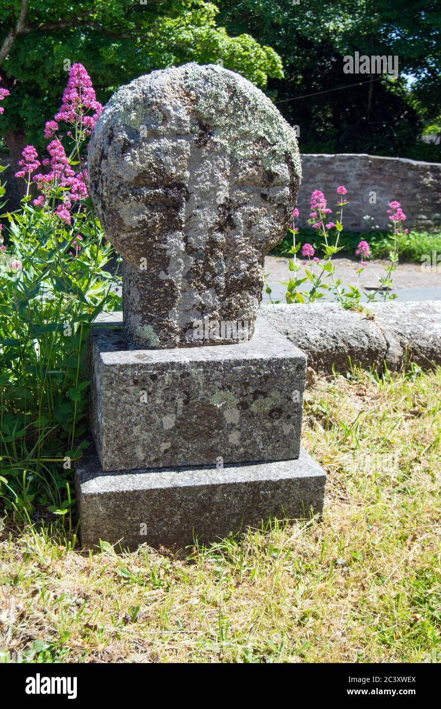 The Stone Cross by the Church Gate at Ludgvan, Cornwall UK Stock Photo ...
