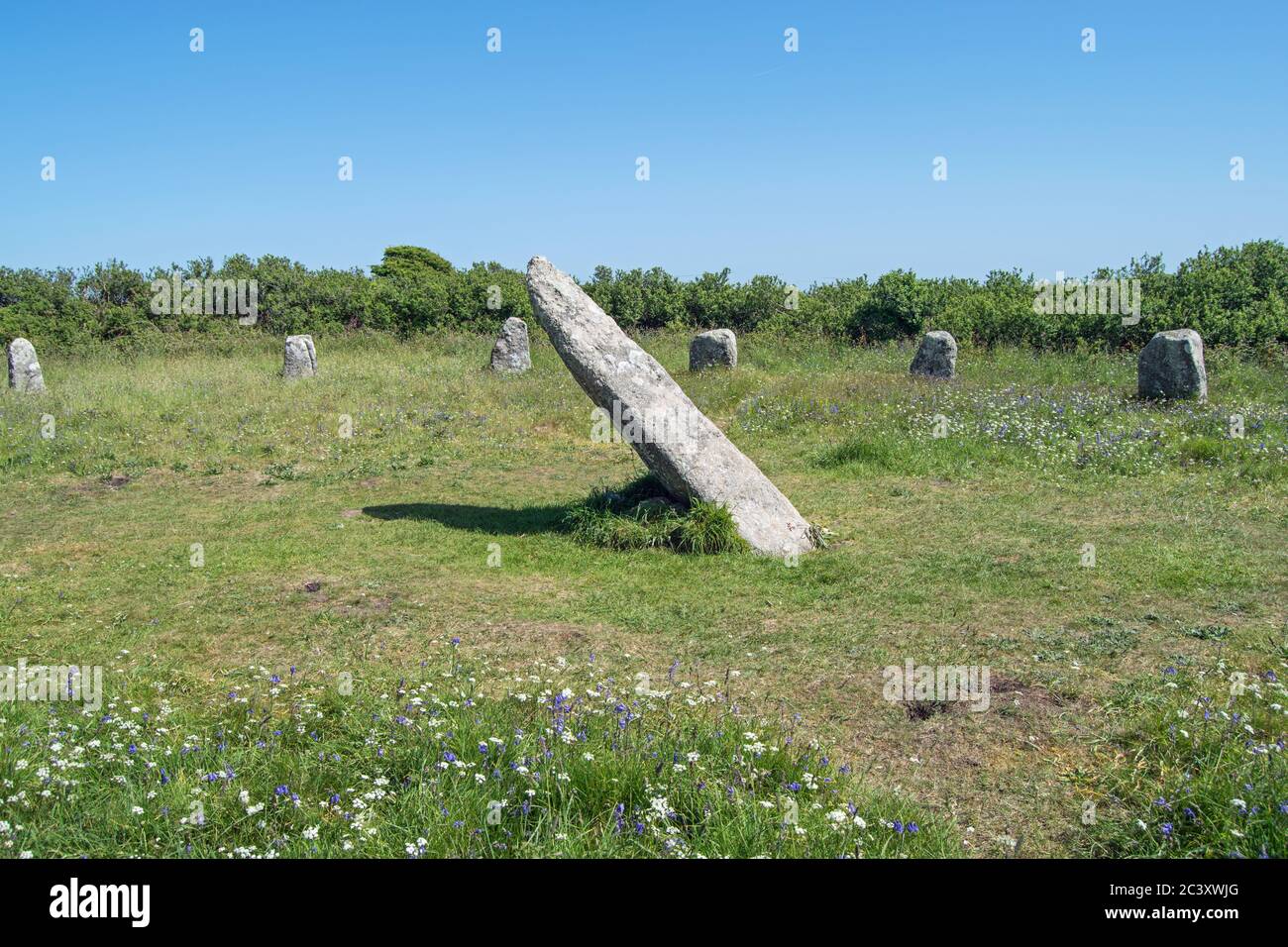 Boscawenun Stone Circle, Ancient Site, Cornwall UK Stock Photo - Alamy