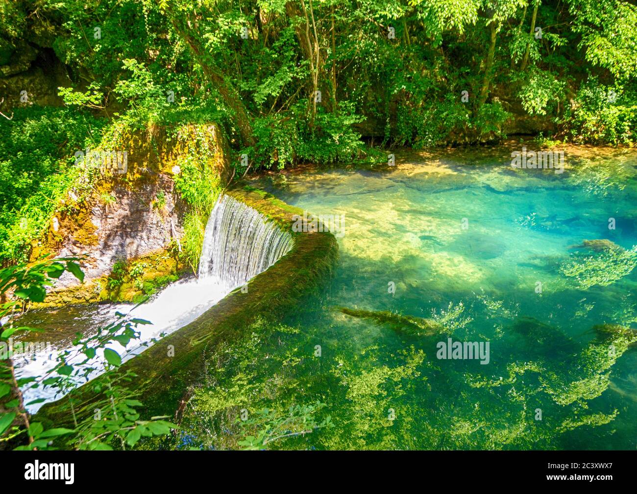 The source of the Krupaja river in Serbia, which springs in a cave ...