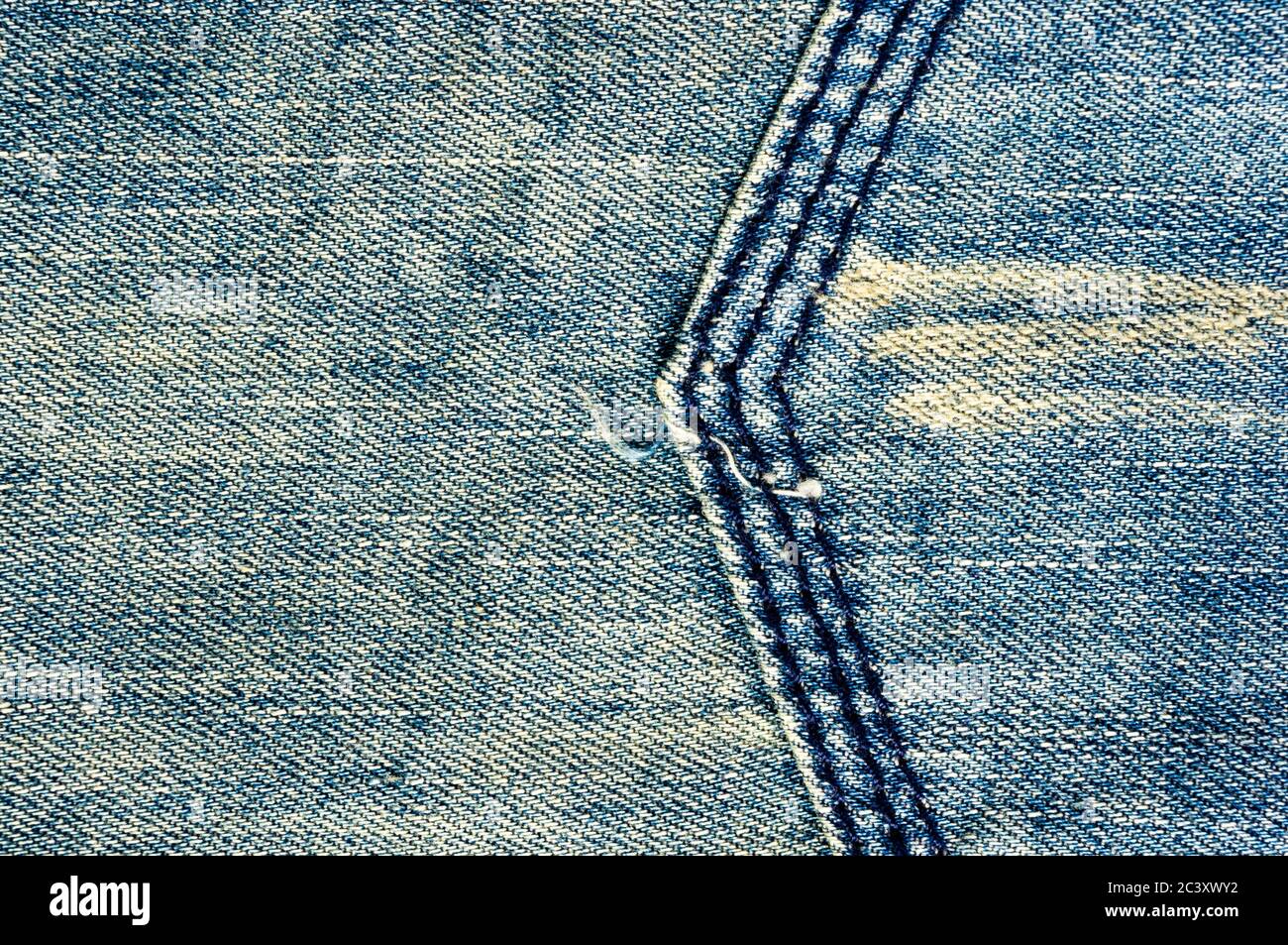 clothing items blue stonewashed faded jeans cotton fabric texture with ...