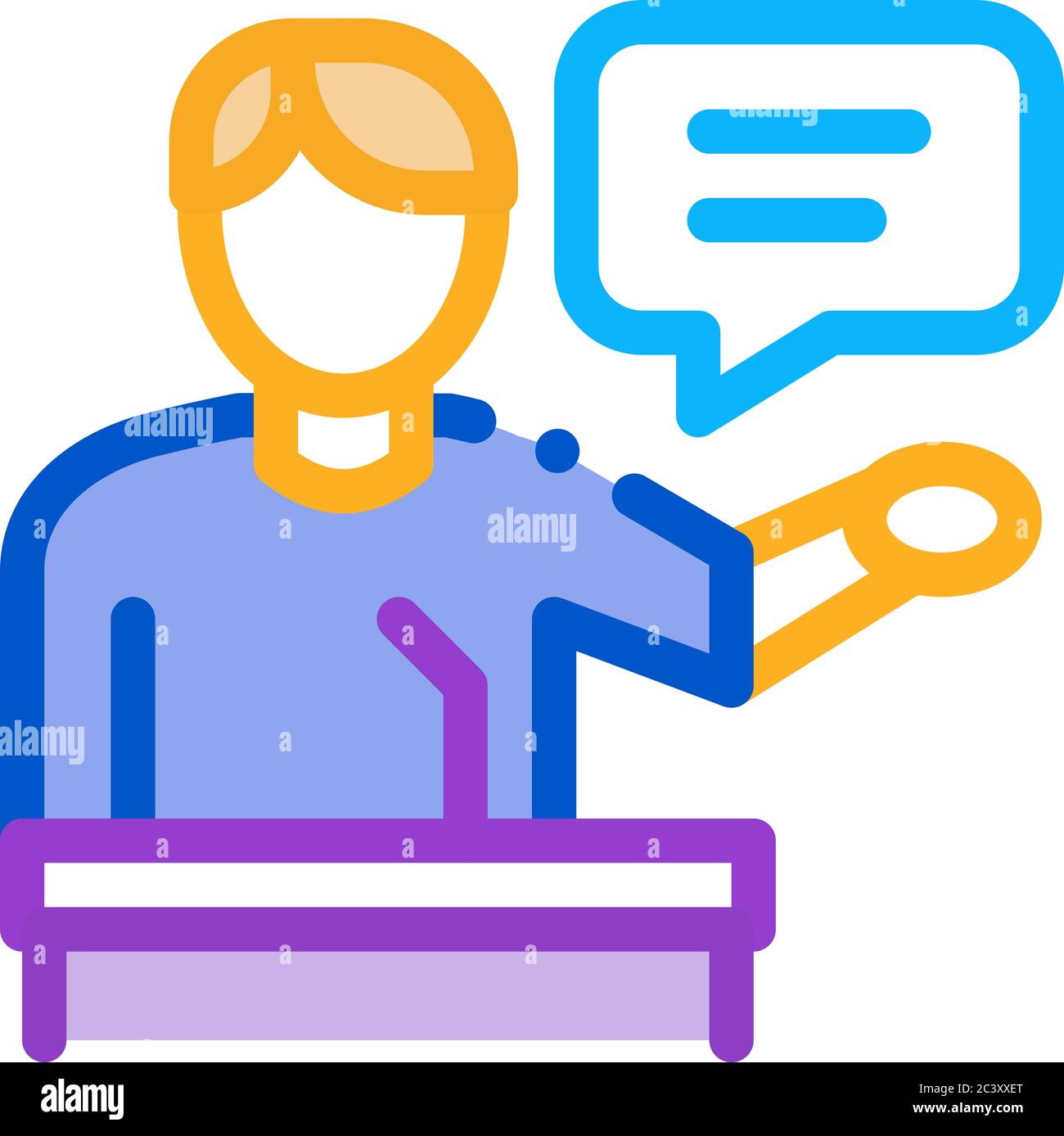 seminar speaker icon vector outline illustration Stock Vector Image ...