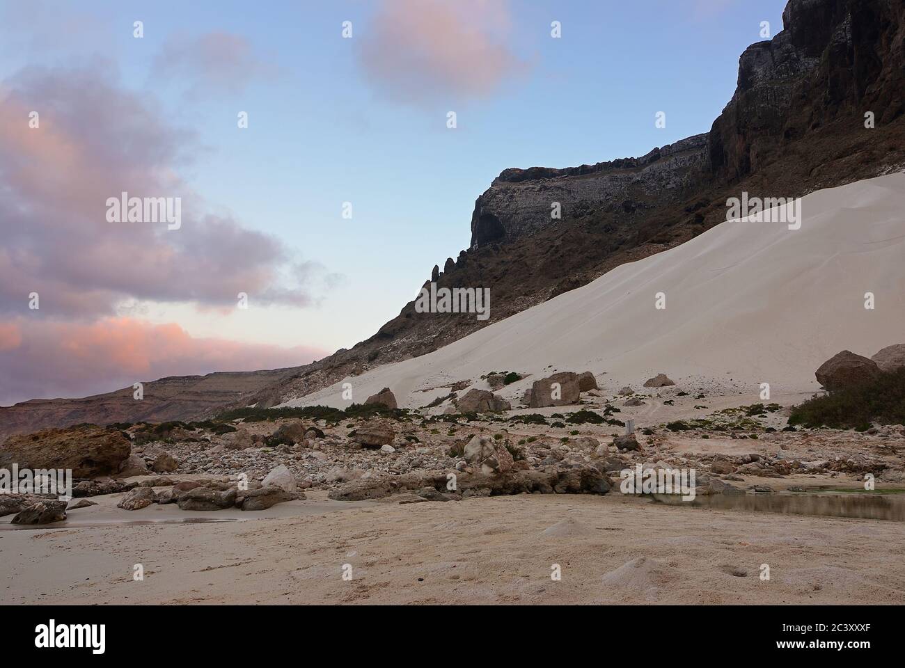 The beautiful sunset above the shore of Socotra island. Delisha, Yemen ...