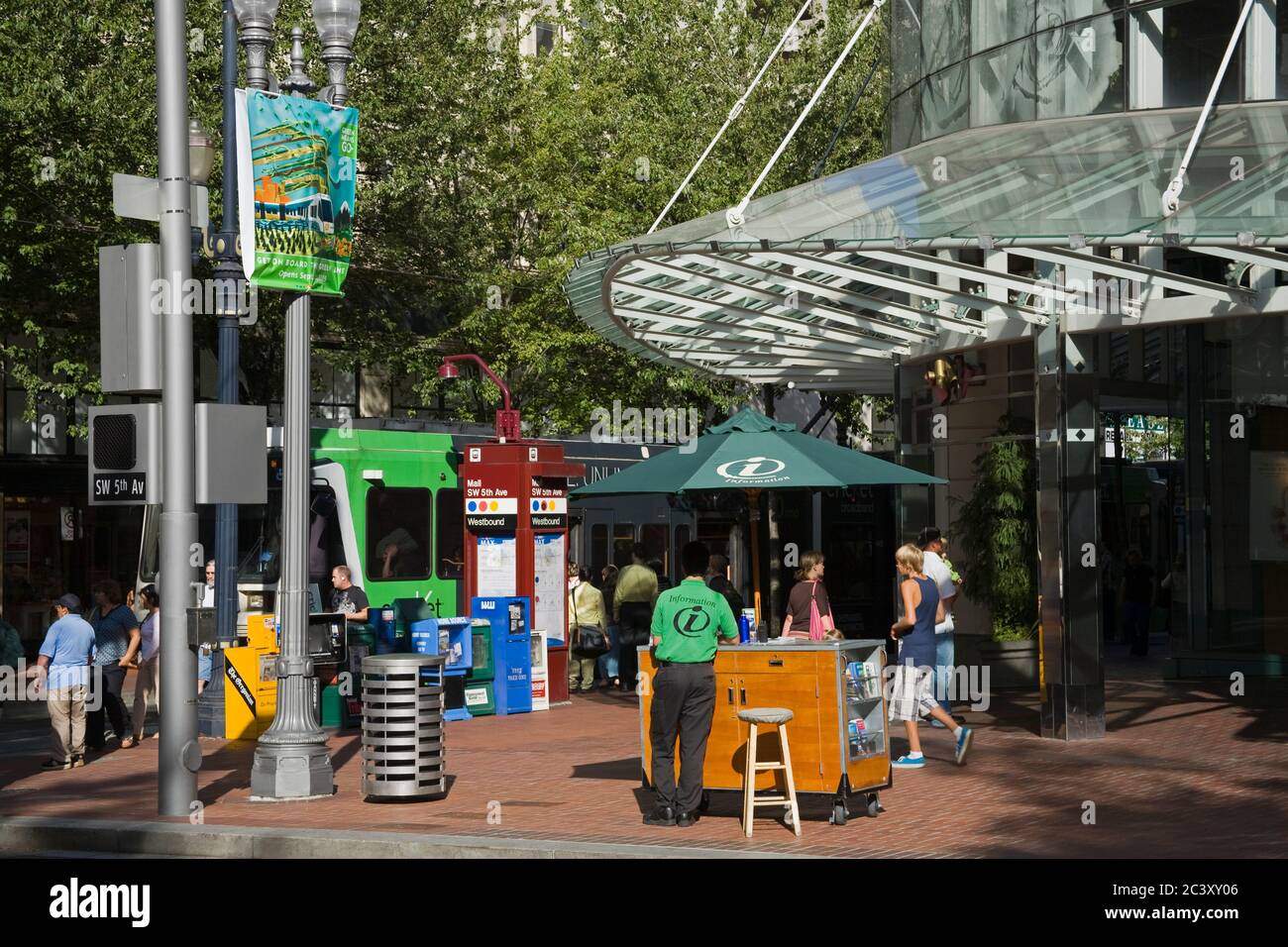 Pioneer Place Mall in the Downtown District of Portland, Oregon, USA ...