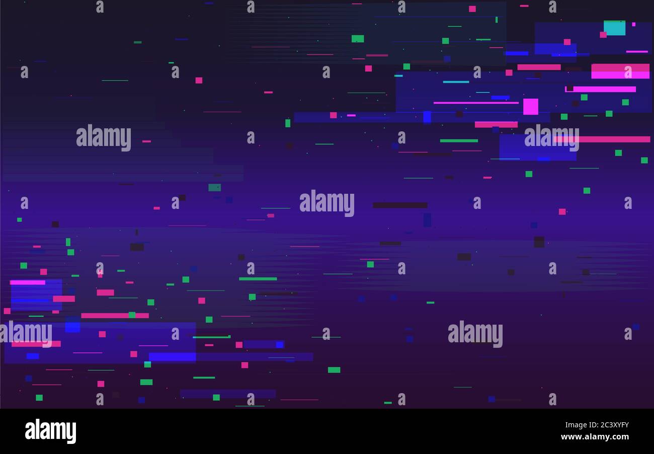 Glitch futuristic background. Random color shapes. Digital noise effect. Data disintegration ...