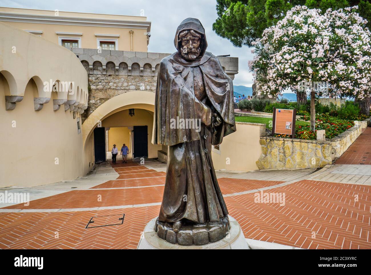 Statue of Francesco Grimaldi depicting the moment of the Rock of Monaco ...