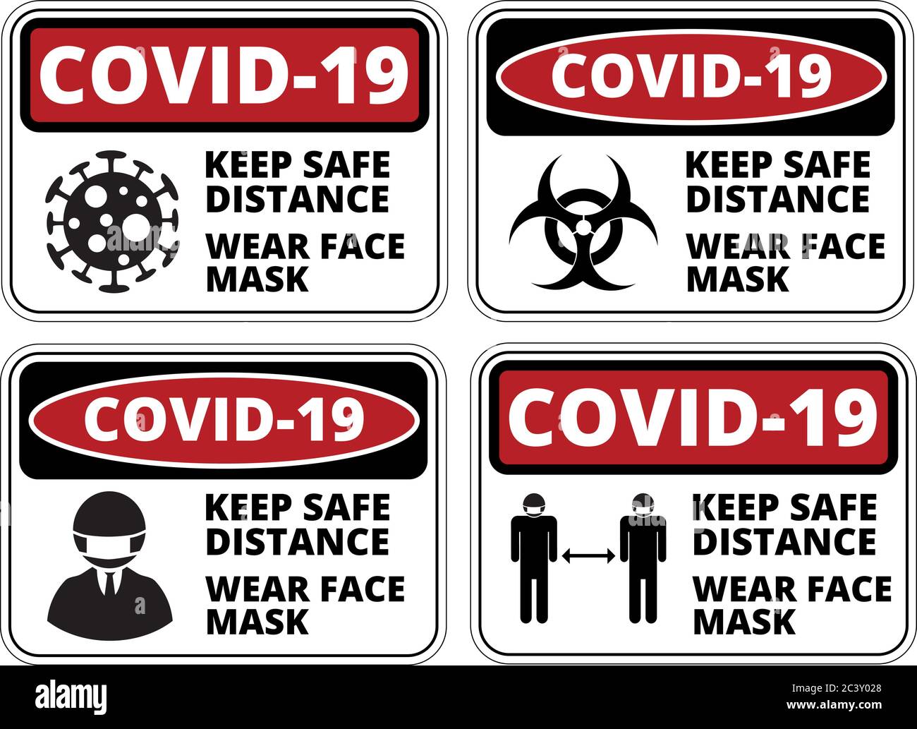 Covid-19 Danger Signs Set Stock Vector Image & Art - Alamy