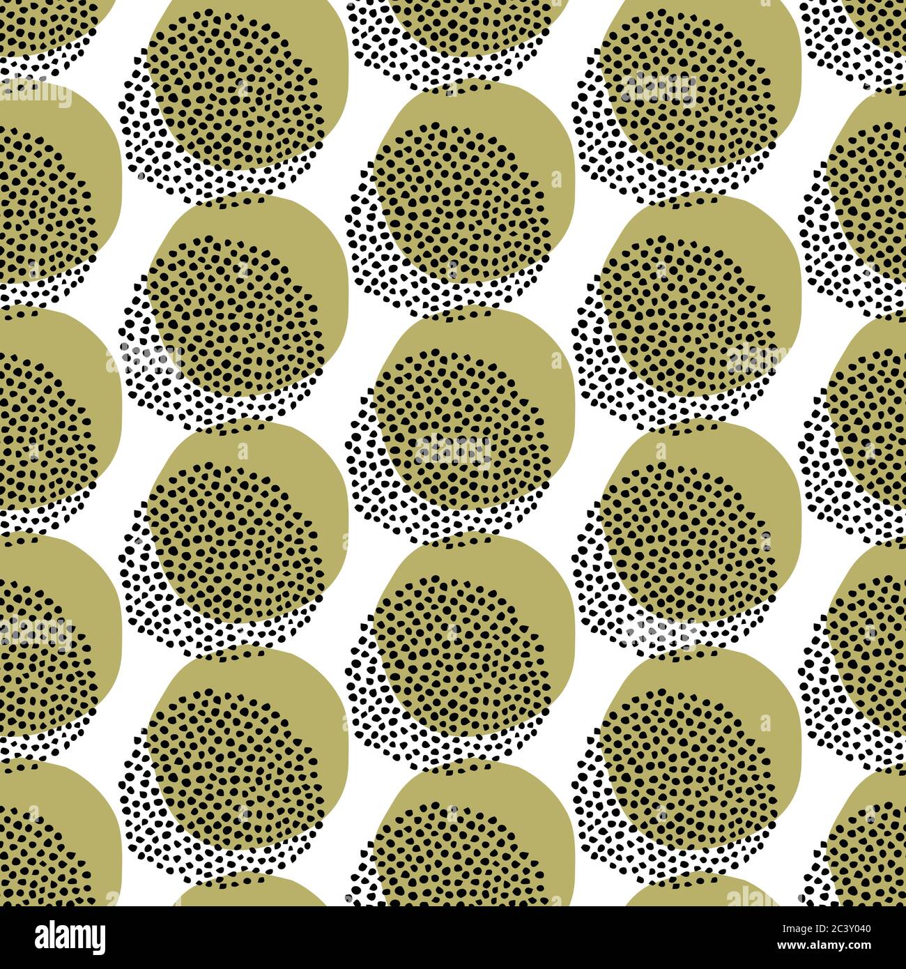 Seamless vector pattern. Modern geometric hand drawn seed circle ...
