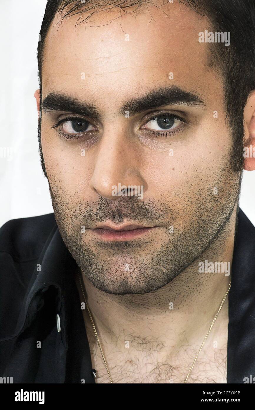 Portrait of a handsome mediterranean man on a white background Stock ...