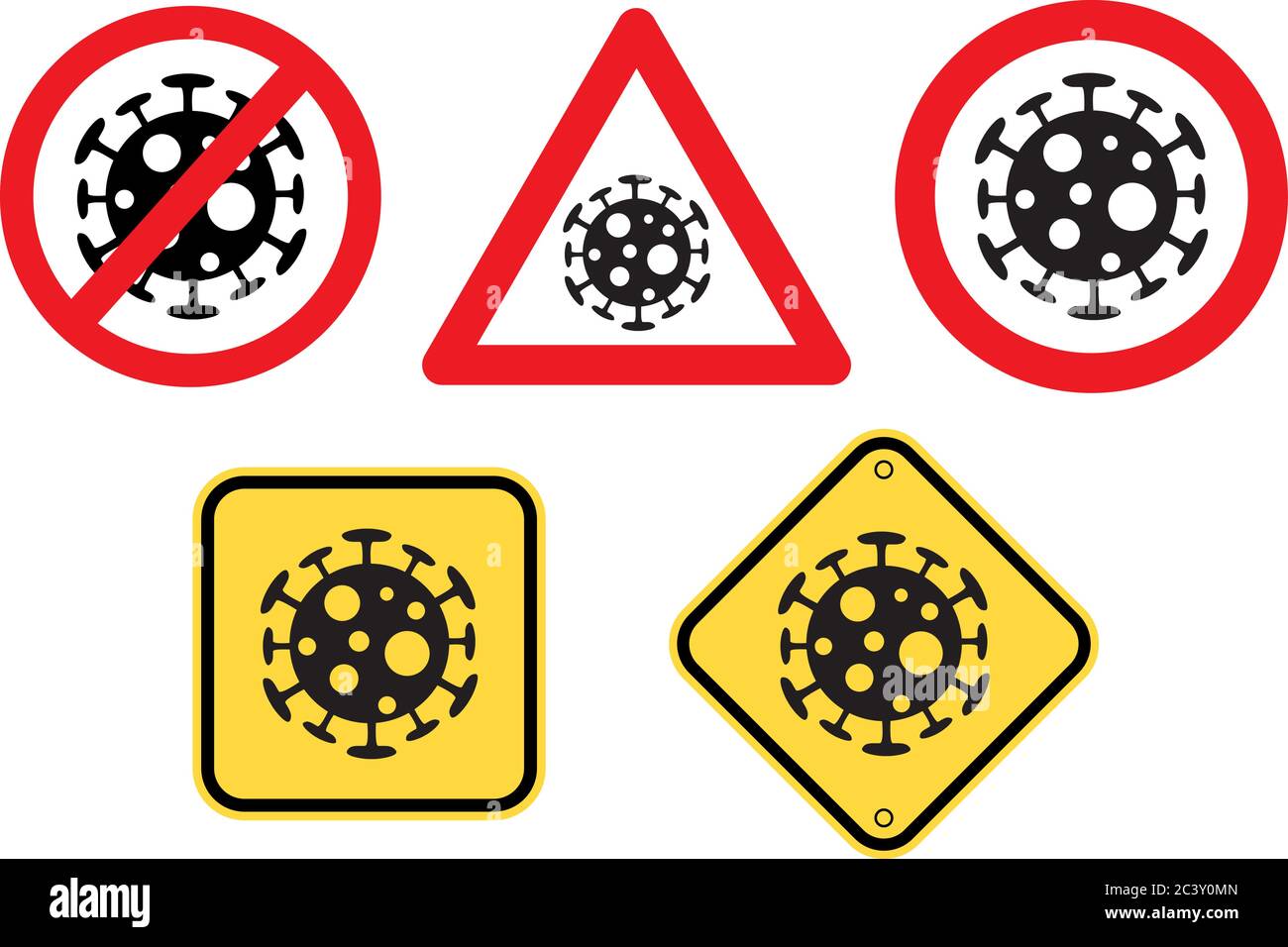 Covid road signs Stock Vector Images - Alamy