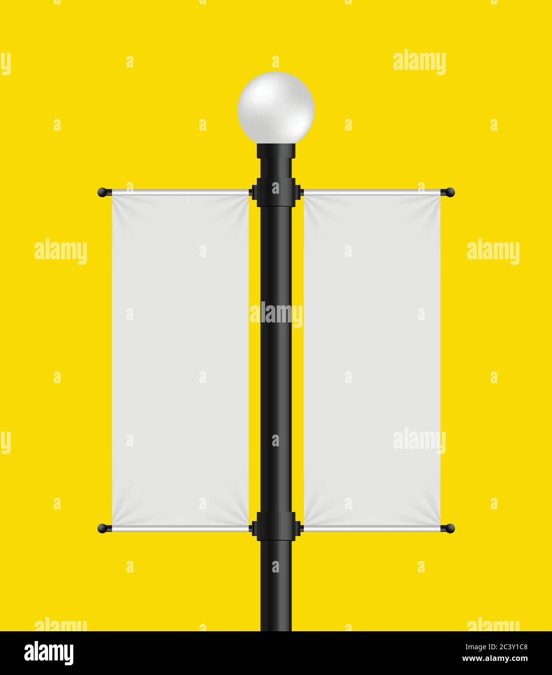 lamp post banner isolated on yellow background Stock Vector Image & Art ...