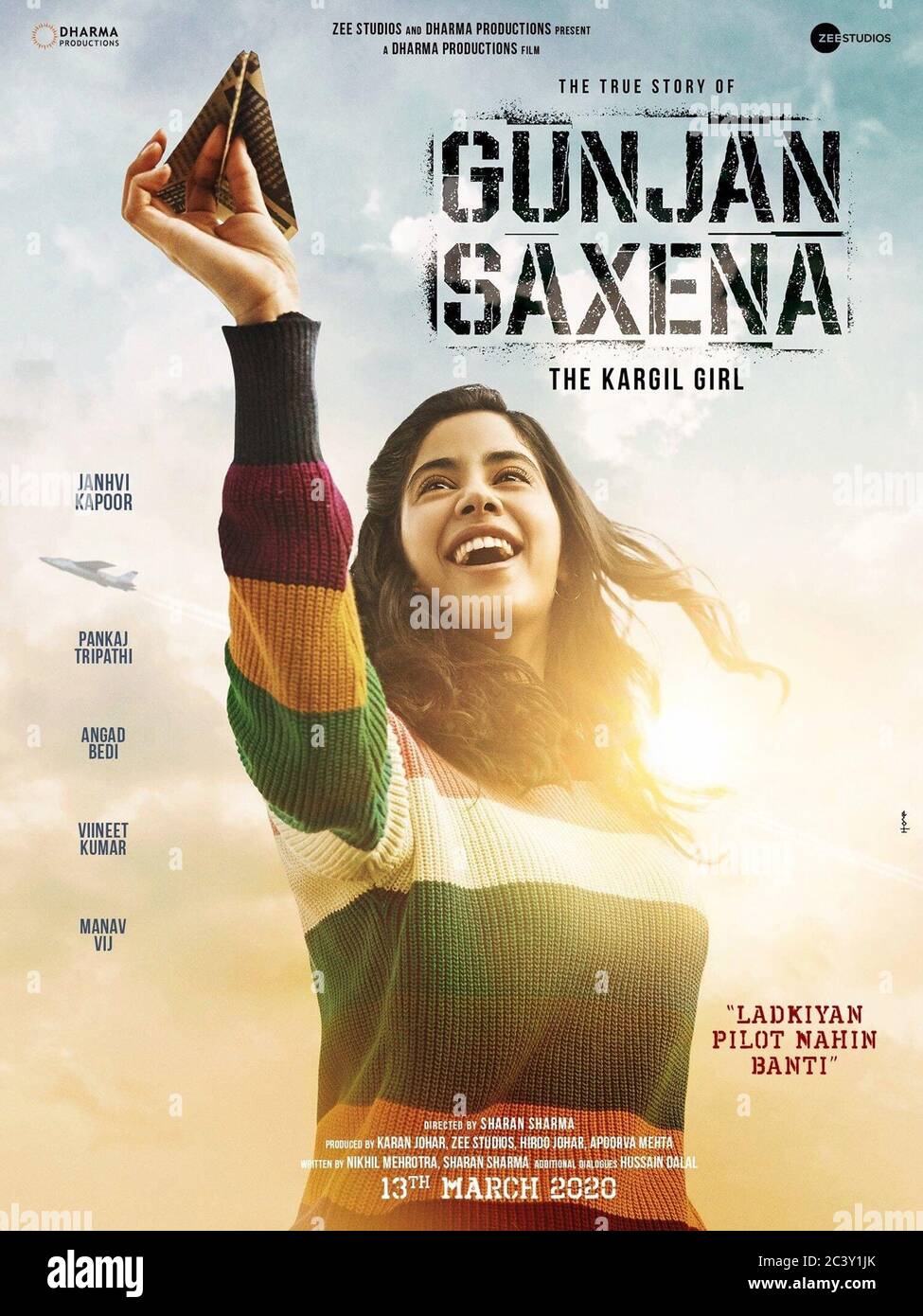 GUNJAN SAXENA: THE KARGIL GIRL, Indian poster, Janhvi Kapoor as Gunjan ...