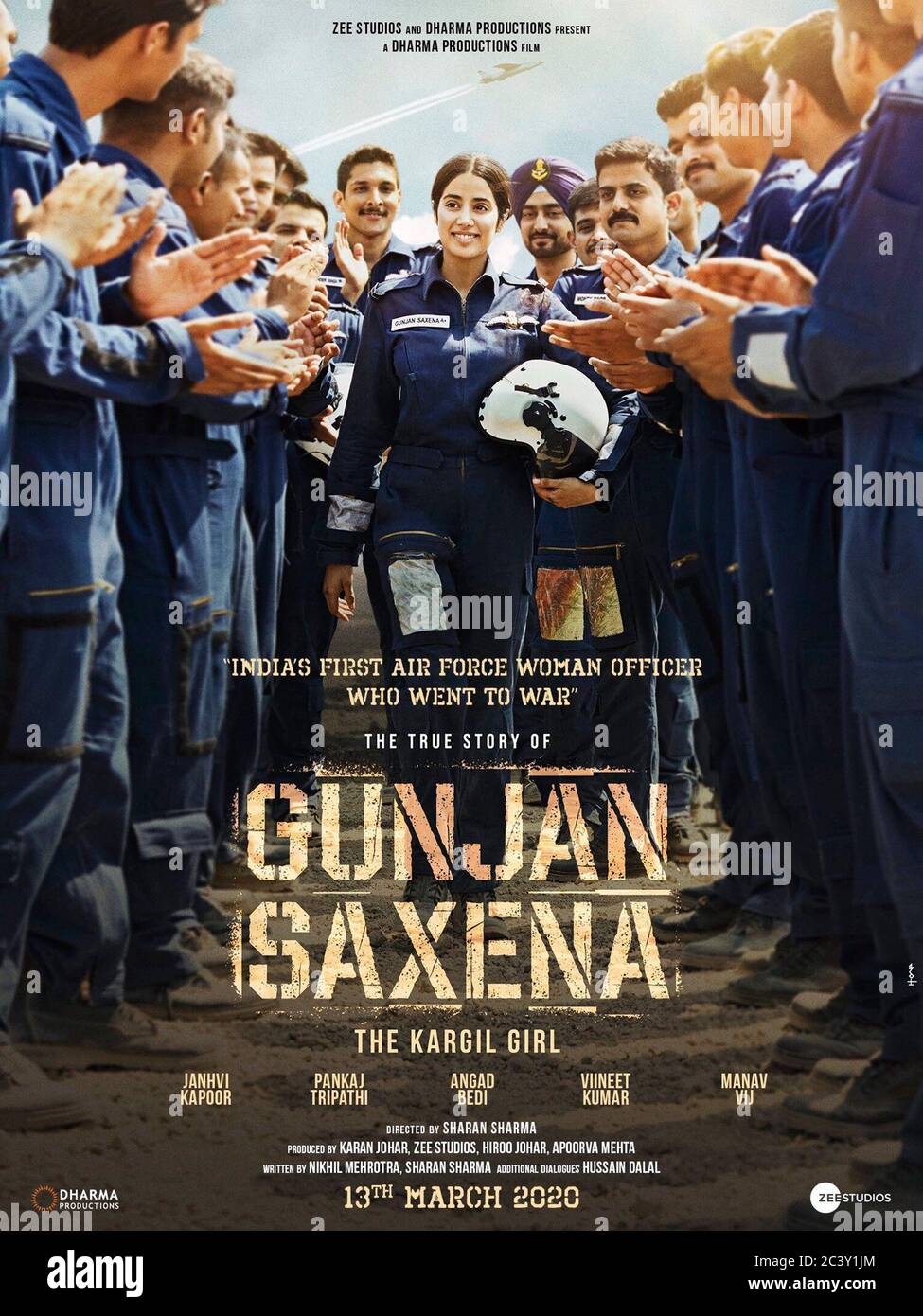 GUNJAN SAXENA: THE KARGIL GIRL, Indian poster, center: Janhvi Kapoor as Gunjan Saxena, 2020 ...
