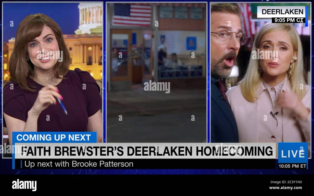 IRRESISTIBLE, from left: Katlyn Carlson, Steve Carell, Rose Byrne, 2020. © Focus Features ...