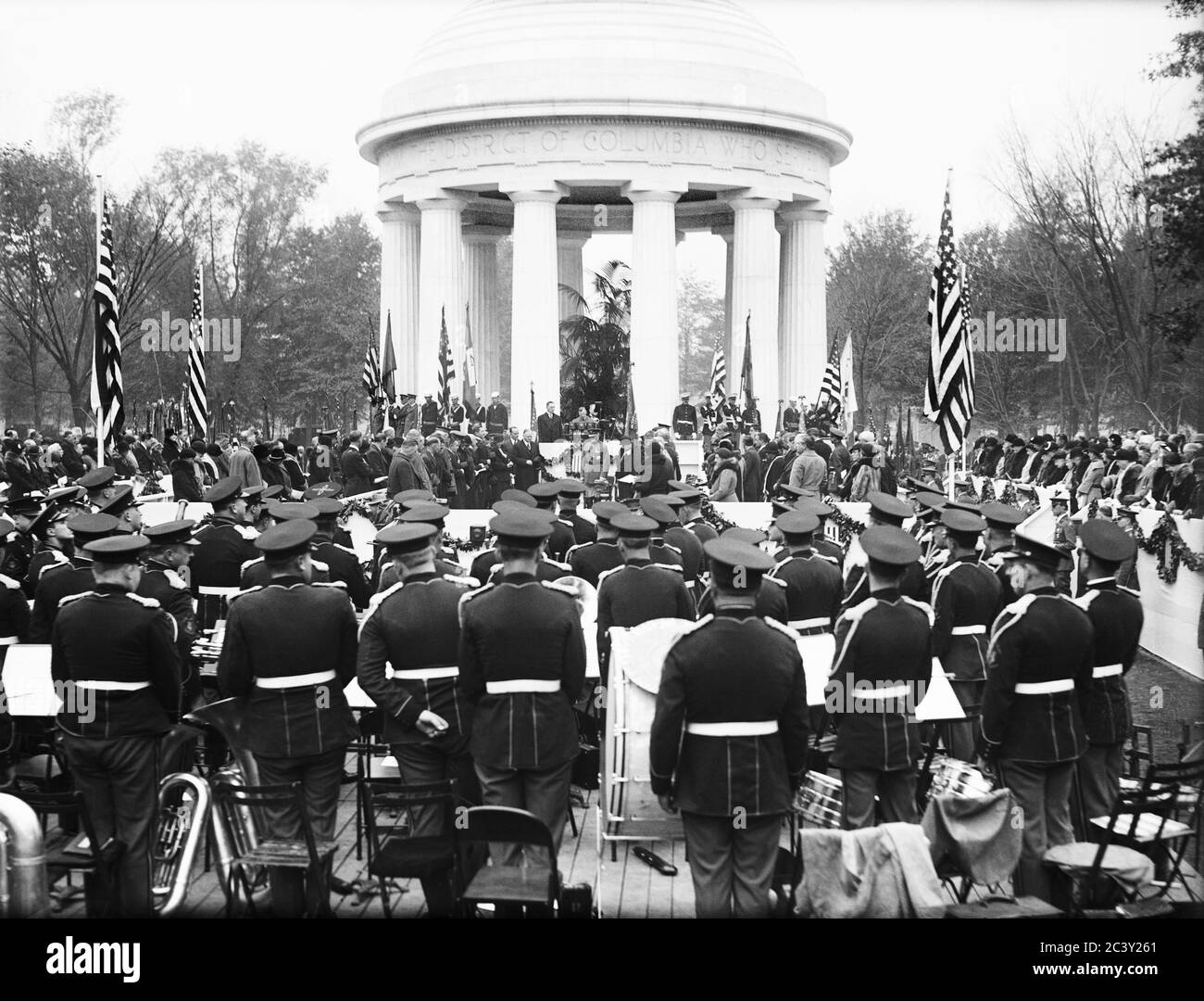 President Herbert Hoover and Military officials at District of Columbia ...