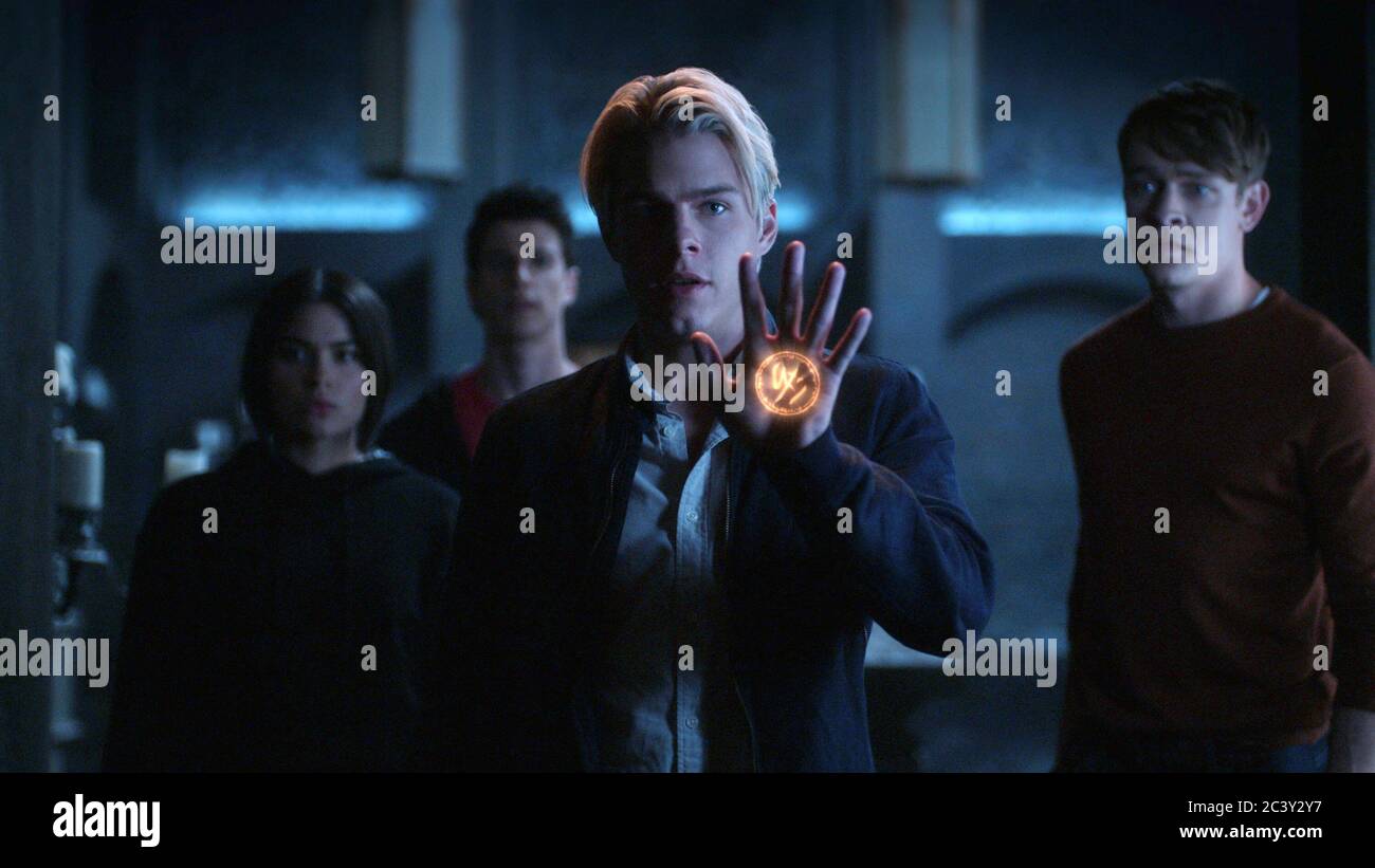 THE ORDER, from left: Devery Jacobs, Adam Dimarco, Jake Manley, Thomas ...