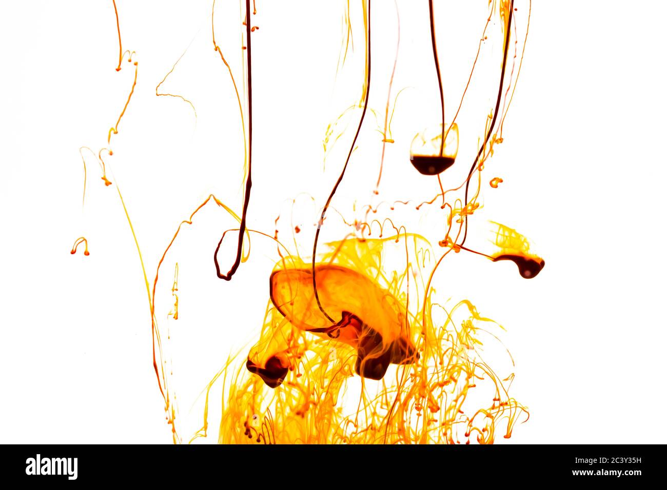 Orange Ink in water photography Stock Photo - Alamy