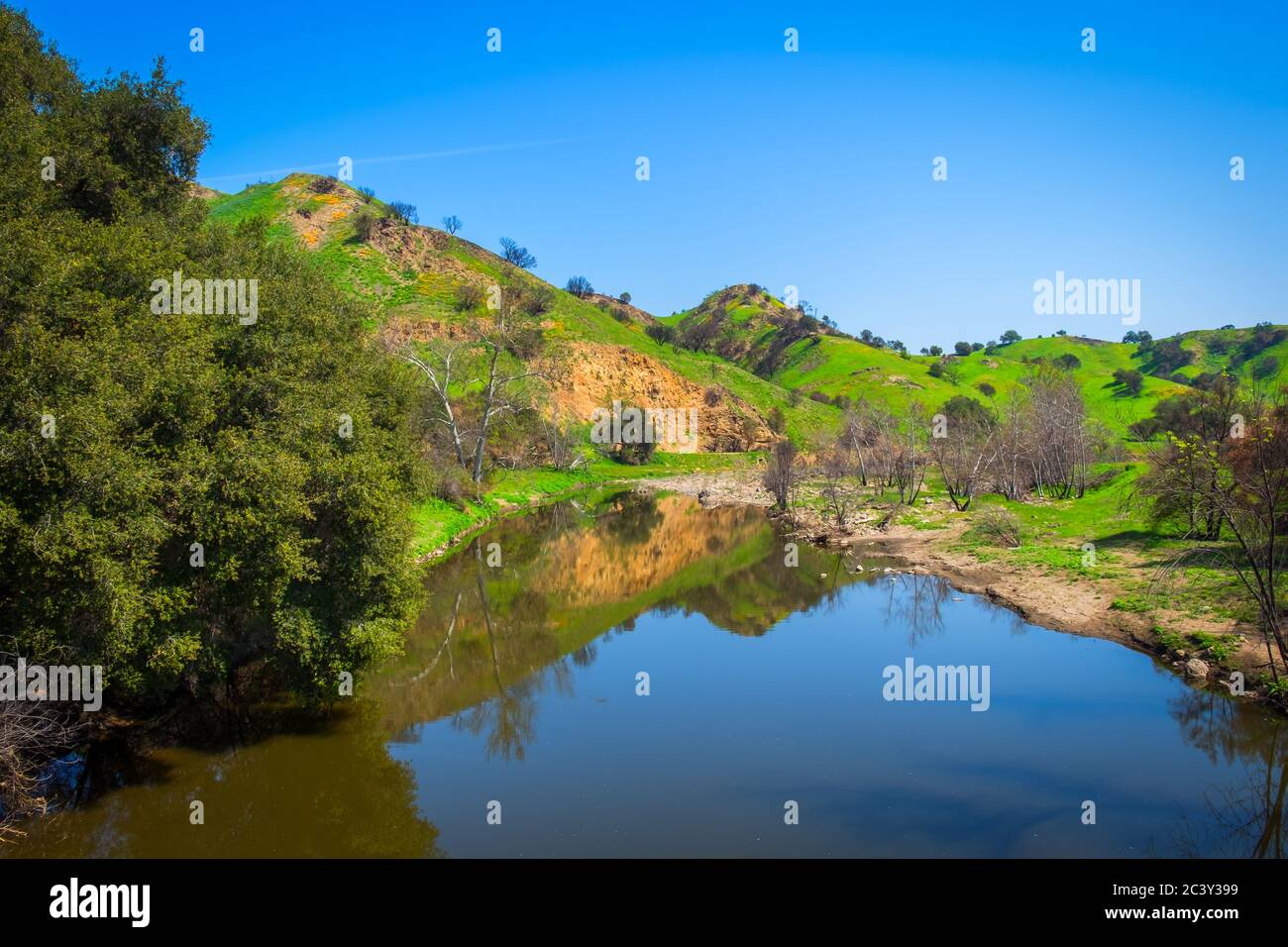 River in Malibu Creek State Park in the Santa Monica Mountains in ...