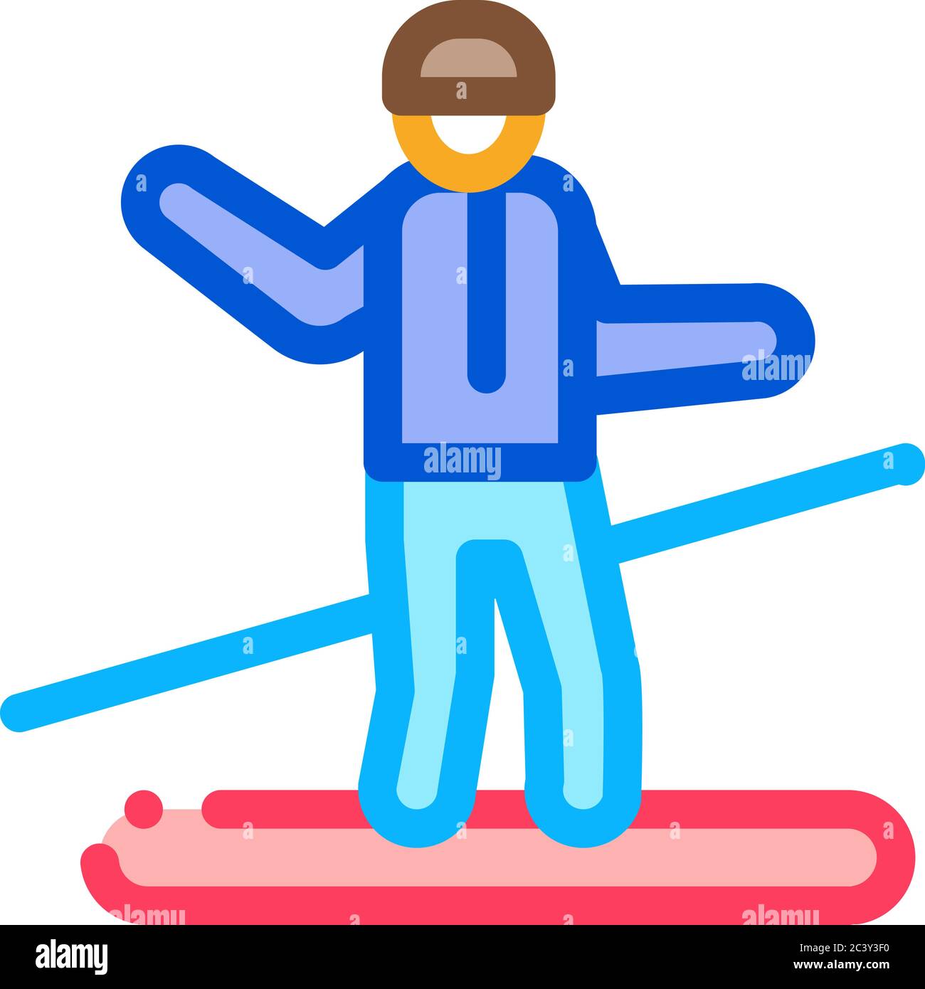snowboarder slalom icon vector outline illustration Stock Vector Image ...