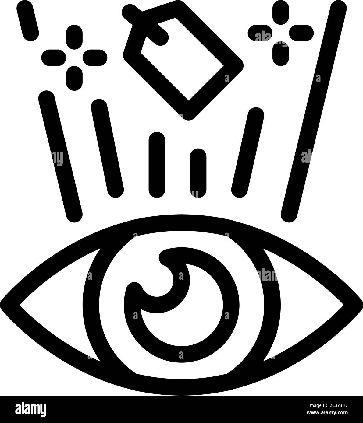 price label see human eye icon vector outline illustration Stock Vector ...
