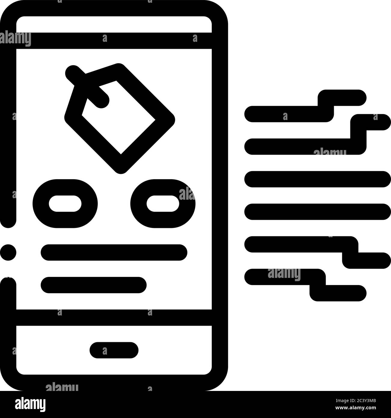 neuromarketing smartphone label app icon vector outline illustration ...