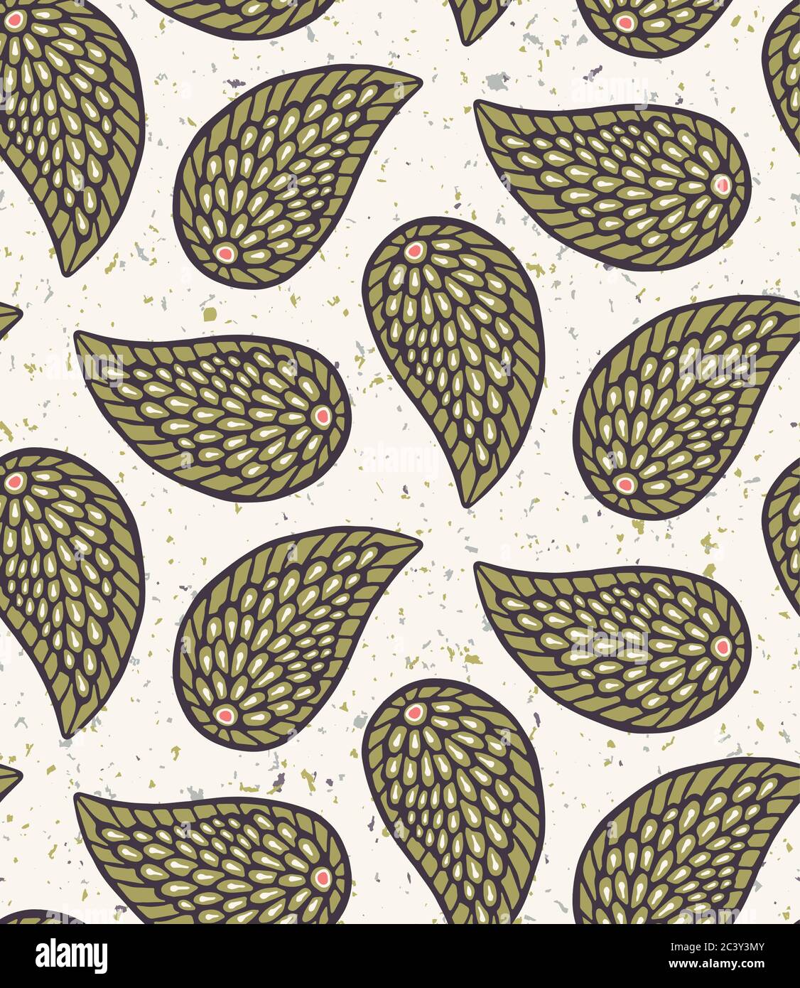 Floral ethnic leaf paisley style seamless pattern. Folk art indian ...