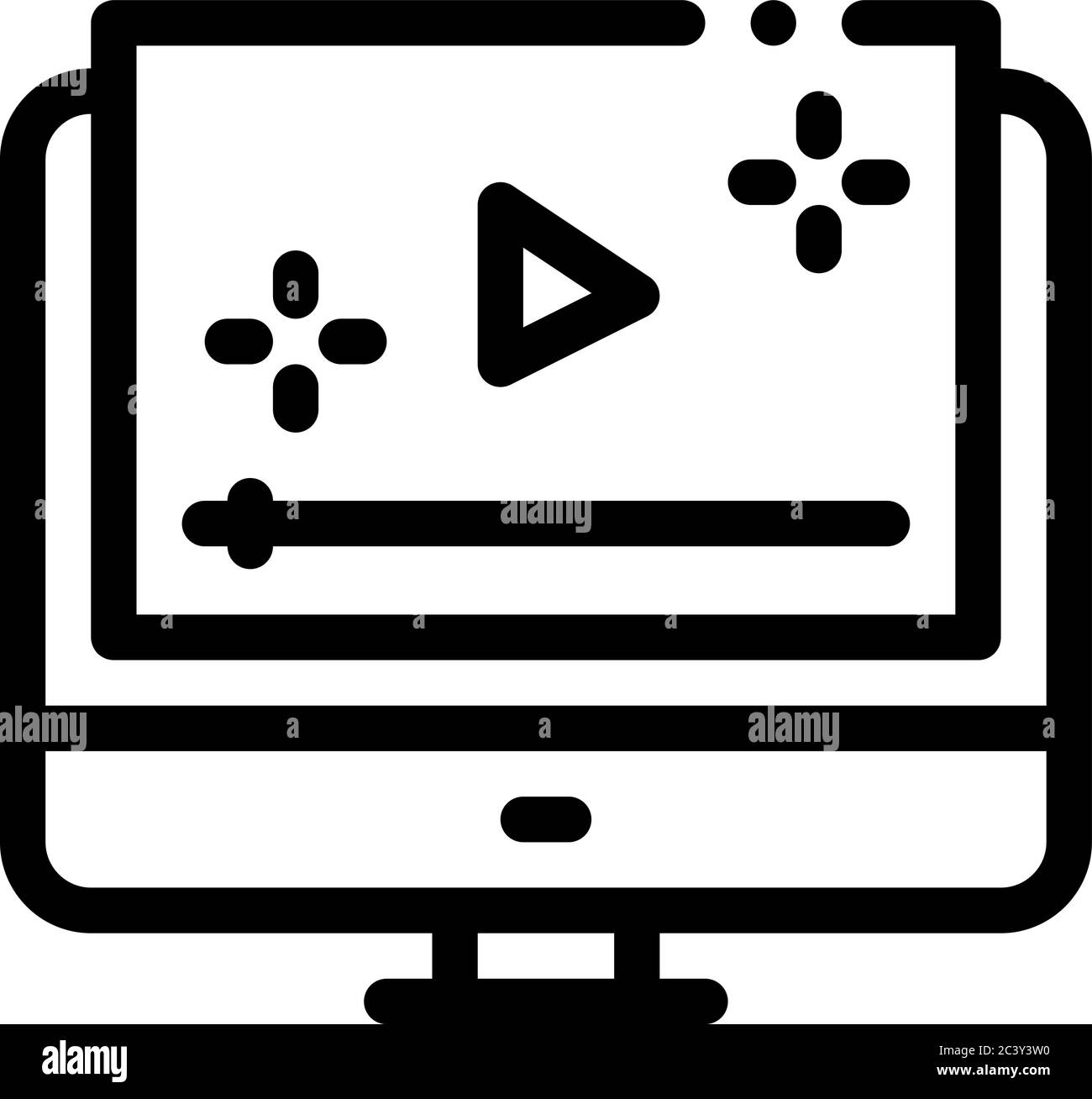 video player computer screen icon vector outline illustration Stock ...