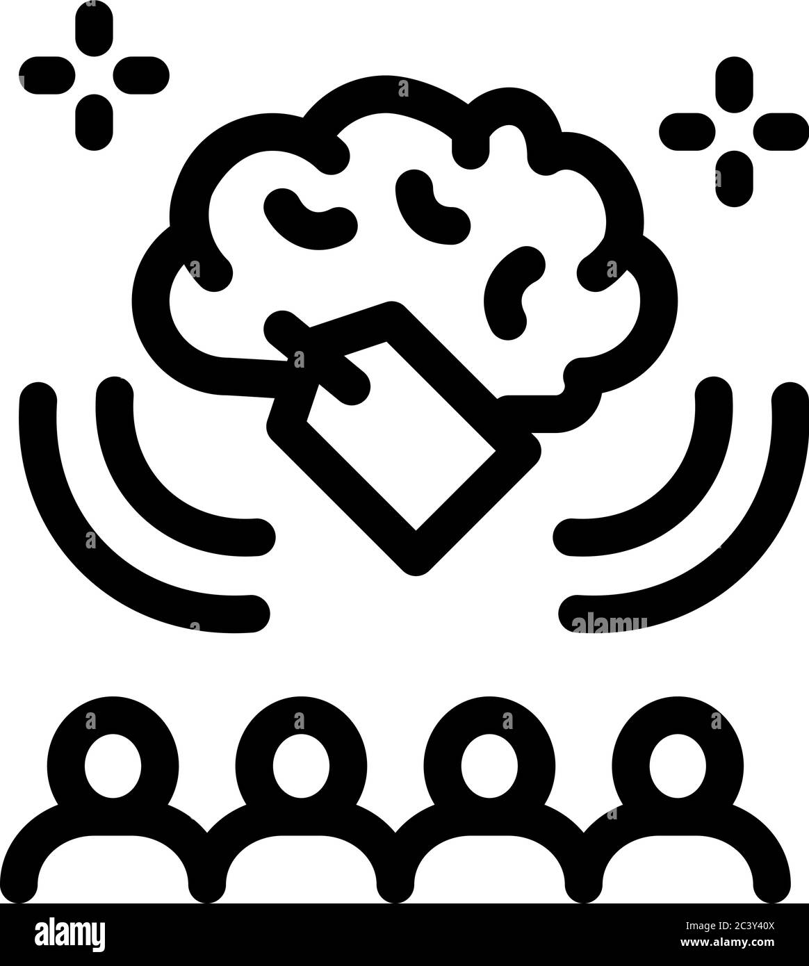 price people brainstorm icon vector outline illustration Stock Vector ...