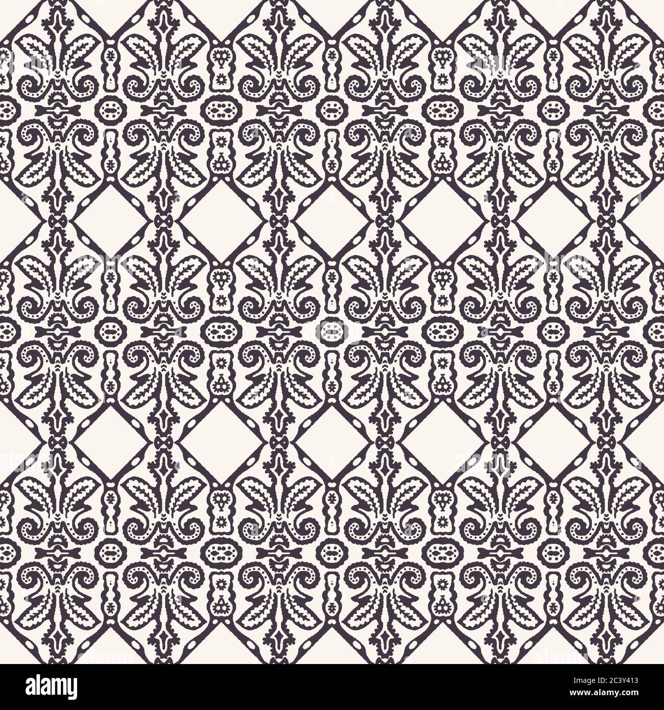 Seamless pattern hand drawn ornamental stripe damask background ...