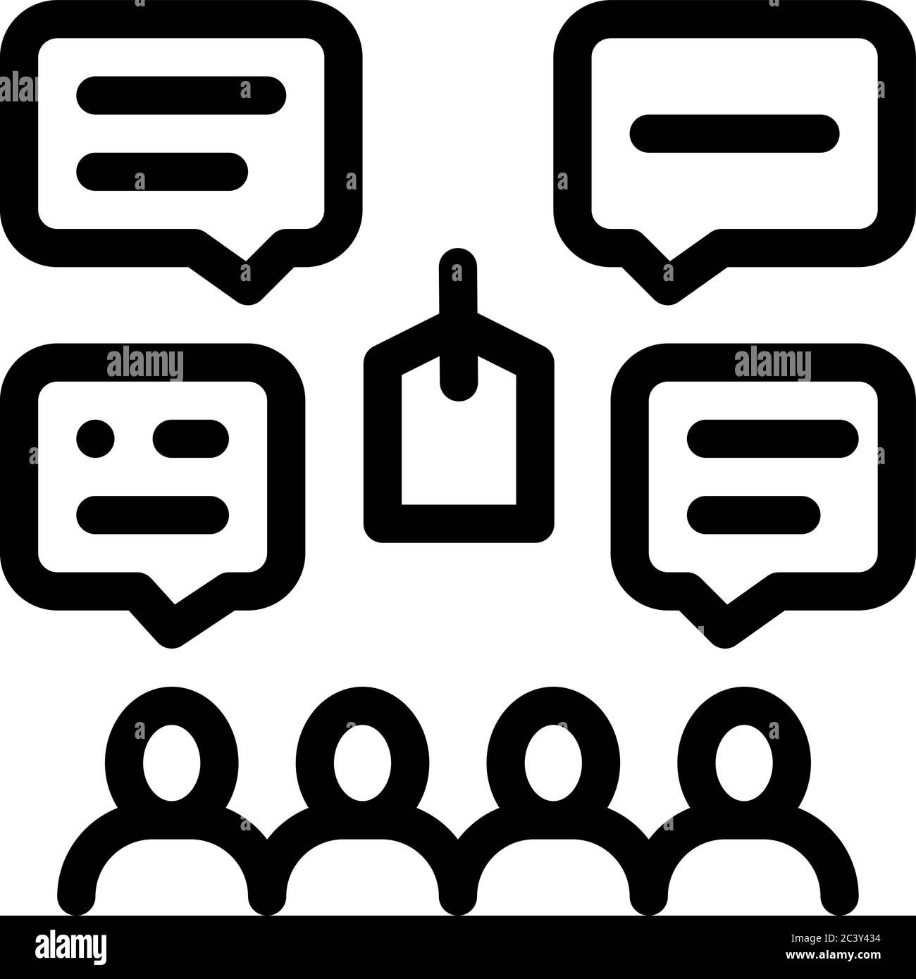 people discuss price icon vector outline illustration Stock Vector ...