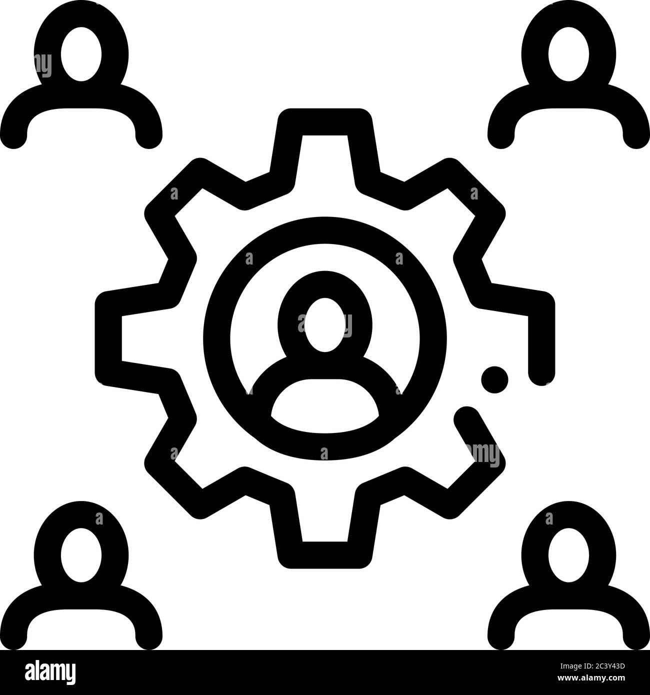 working outsource emplayees icon vector outline illustration Stock ...