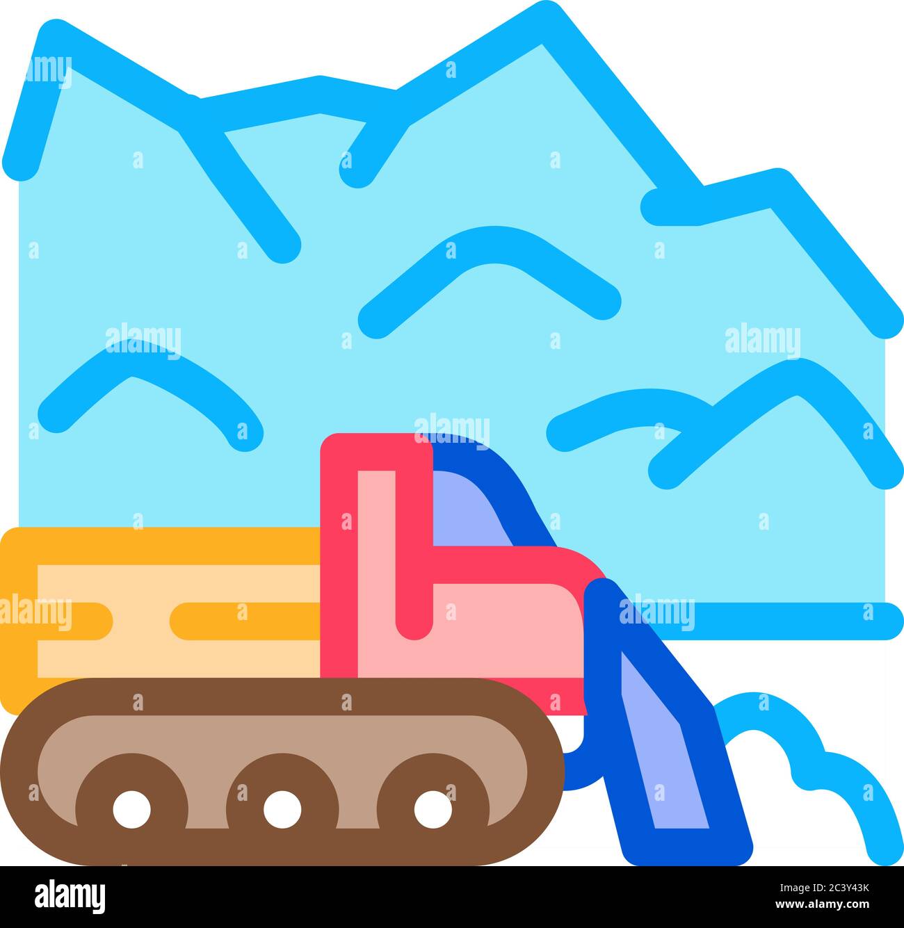snow blower truck icon vector outline illustration Stock Vector Image ...
