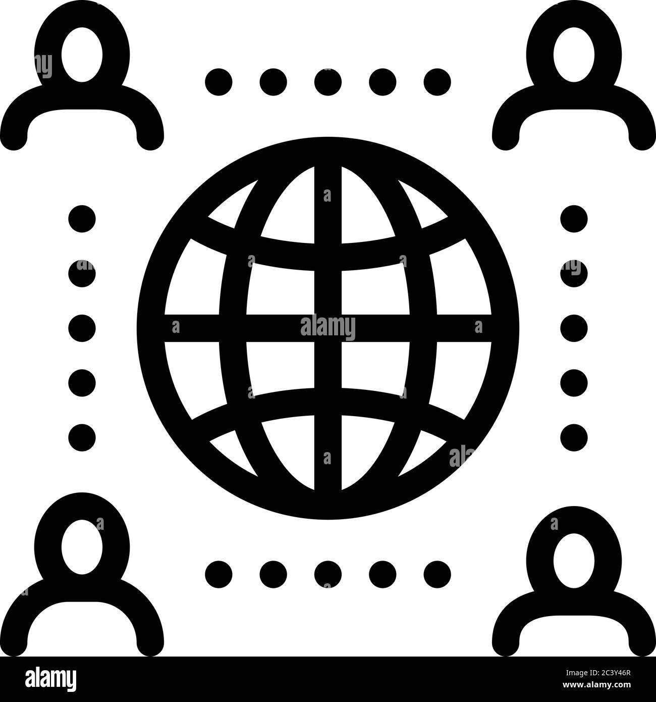 worldwide outsource employees icon vector outline illustration Stock ...