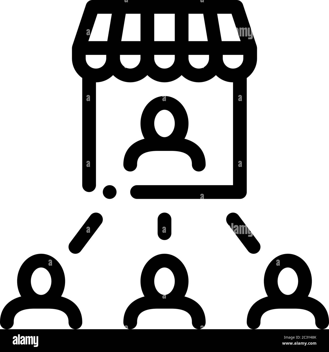 seller and buyers icon vector outline illustration Stock Vector Image ...