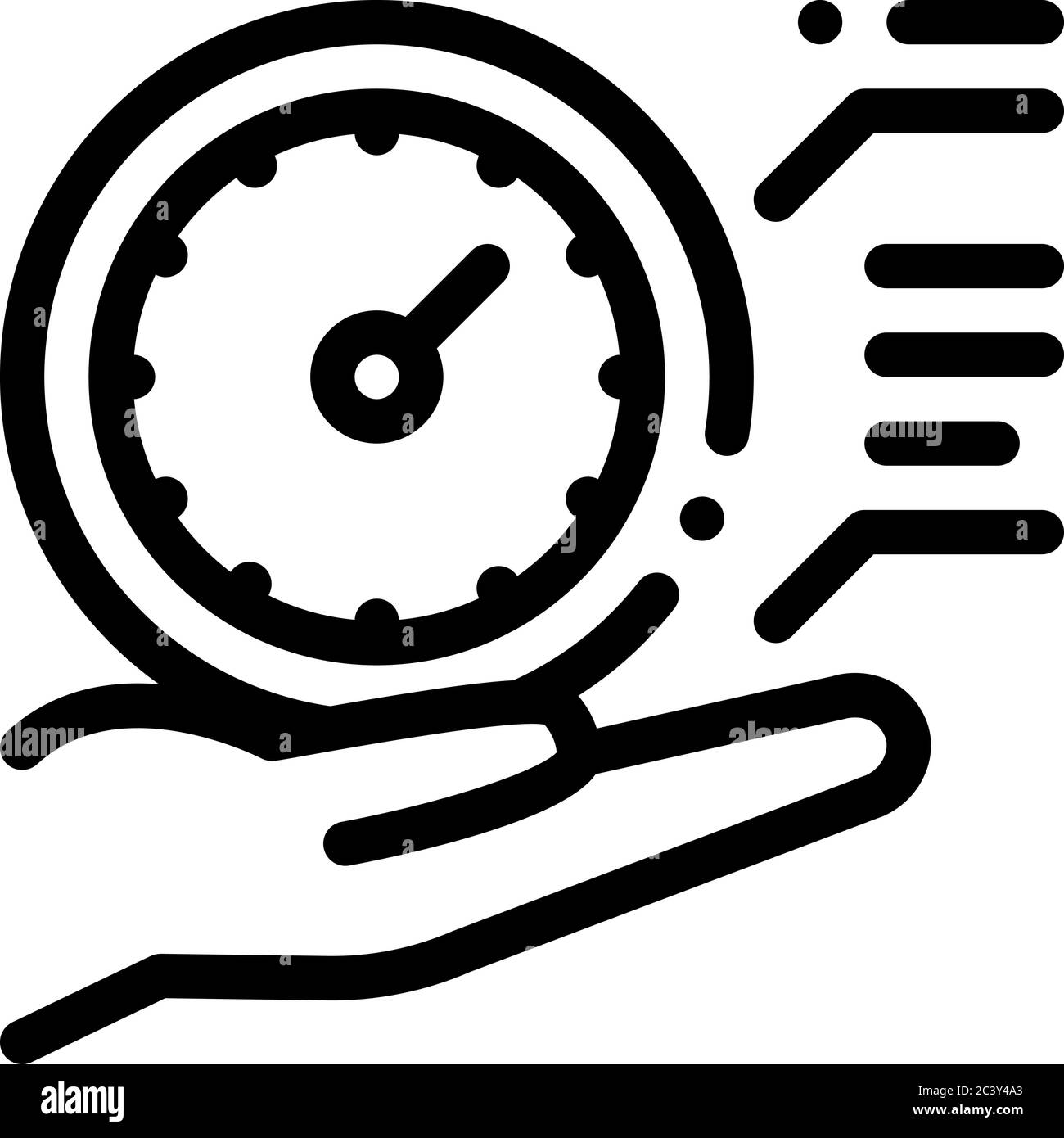 time holding hand icon vector outline illustration Stock Vector Image ...