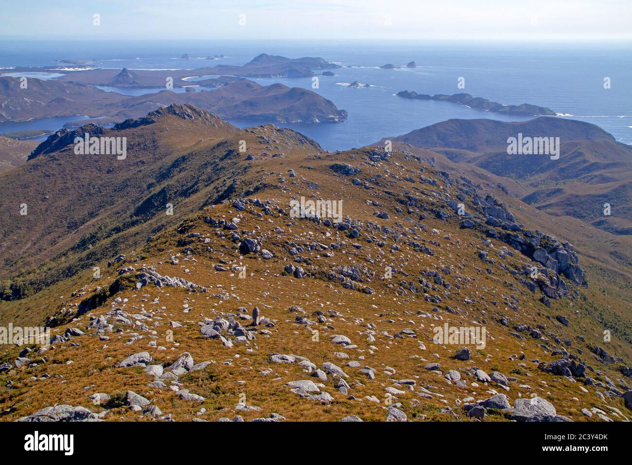 View over Port Davey from Mt Berry Stock Photo - Alamy