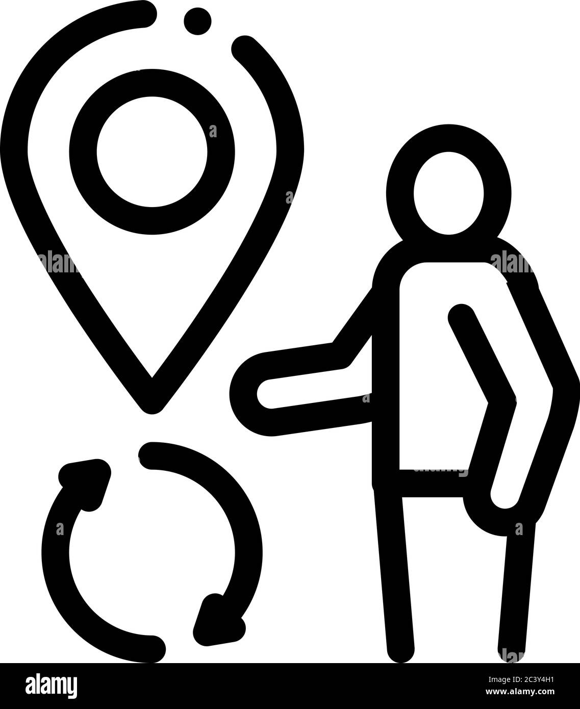 human location sign icon vector outline illustration Stock Vector Image ...