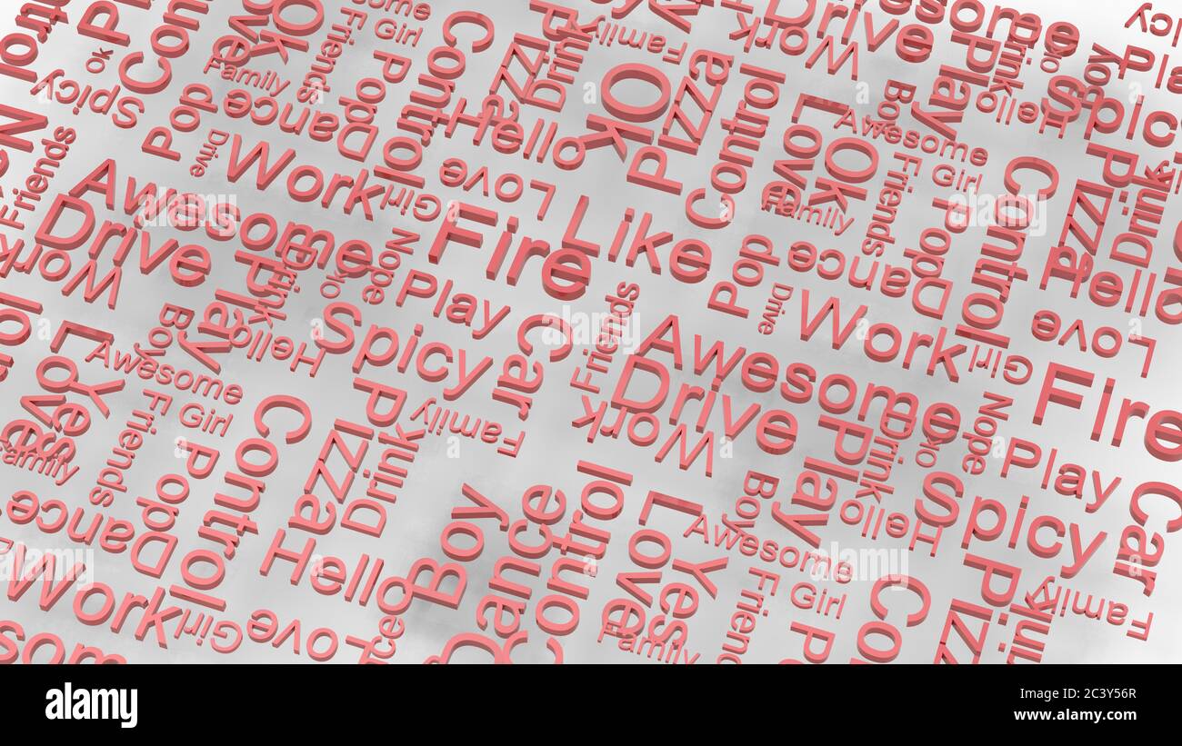 wallpaper red text random words on a light gray background. rain of ...