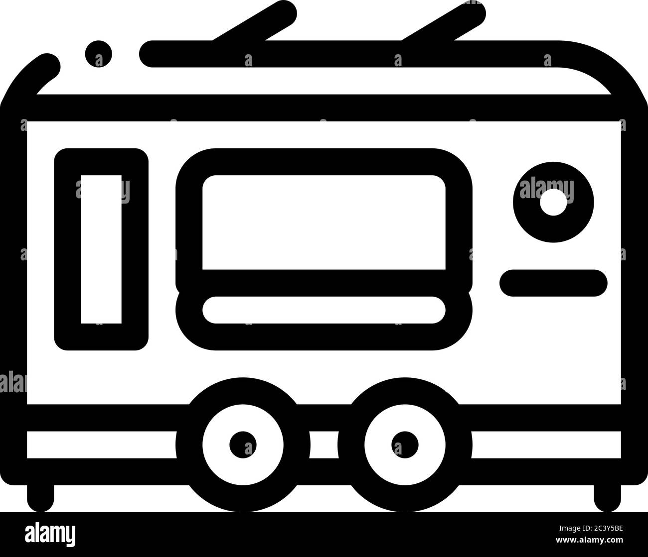 fast food trailer icon vector outline illustration Stock Vector Image ...