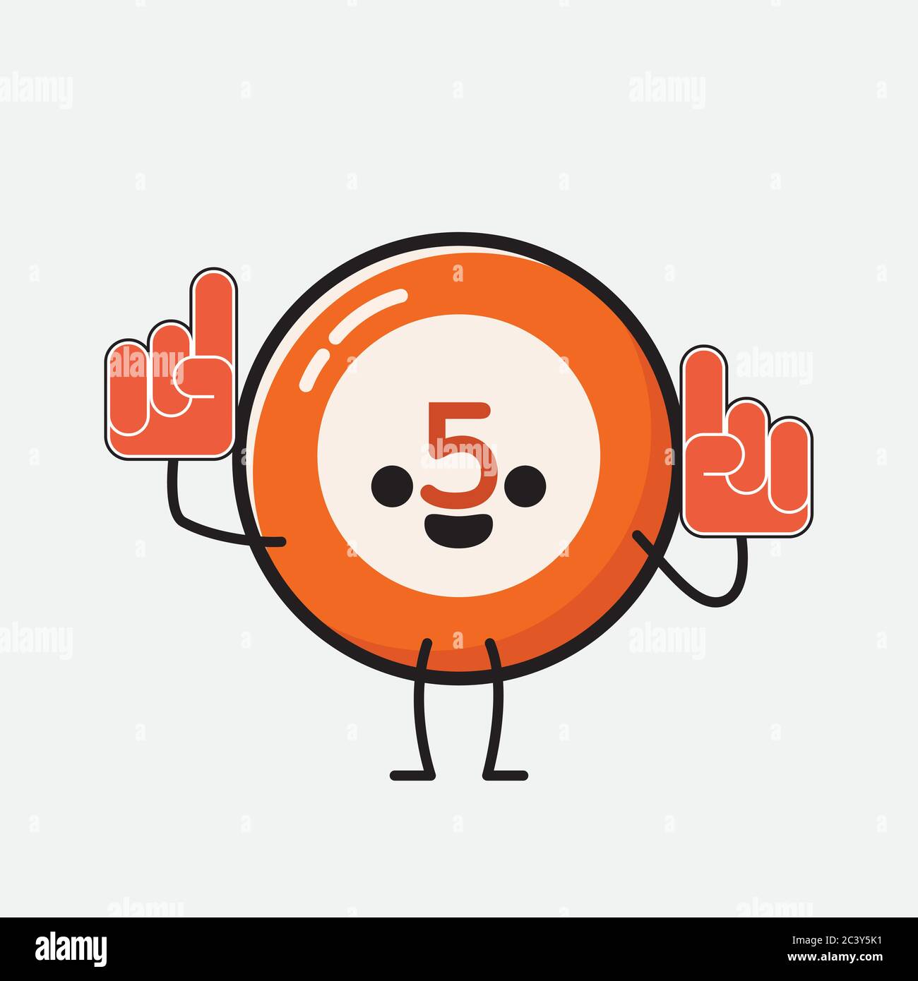 An illustration of Cute Billiard Ball Mascot Vector Character in Flat ...