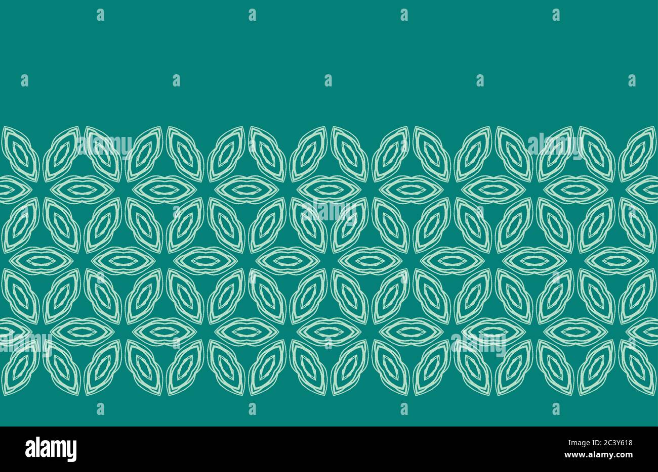 Hand drawn leaf mosaic quilt border pattern. Vector seamless background ...