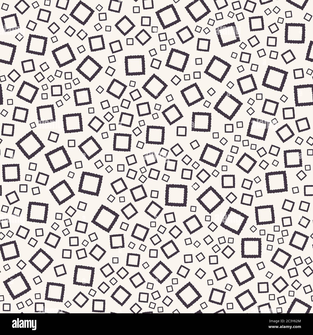 Seamless vector pattern. Hand drawn tossed squares. Repeating geo ...