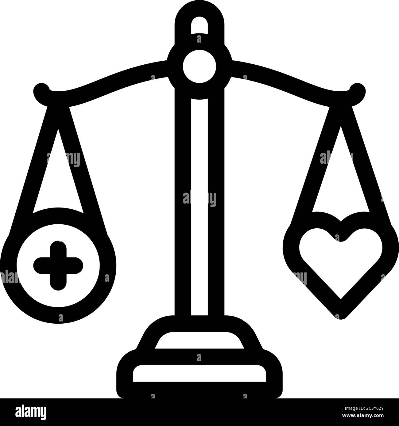 scale heart weight icon vector outline illustration Stock Vector Image ...