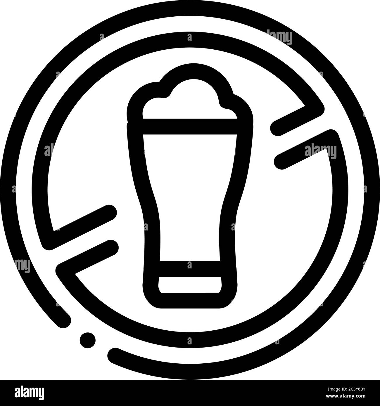 stop drink alcohol sign icon vector outline illustration Stock Vector ...