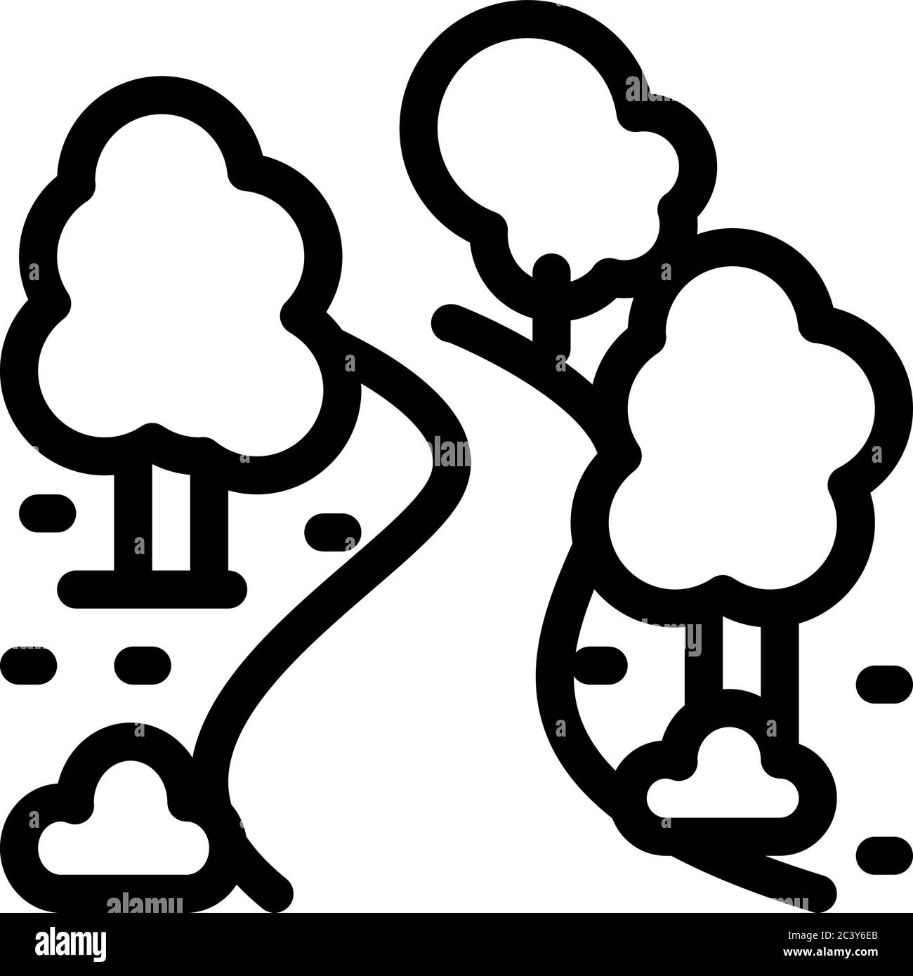 park alley and trees icon vector outline illustration Stock Vector ...