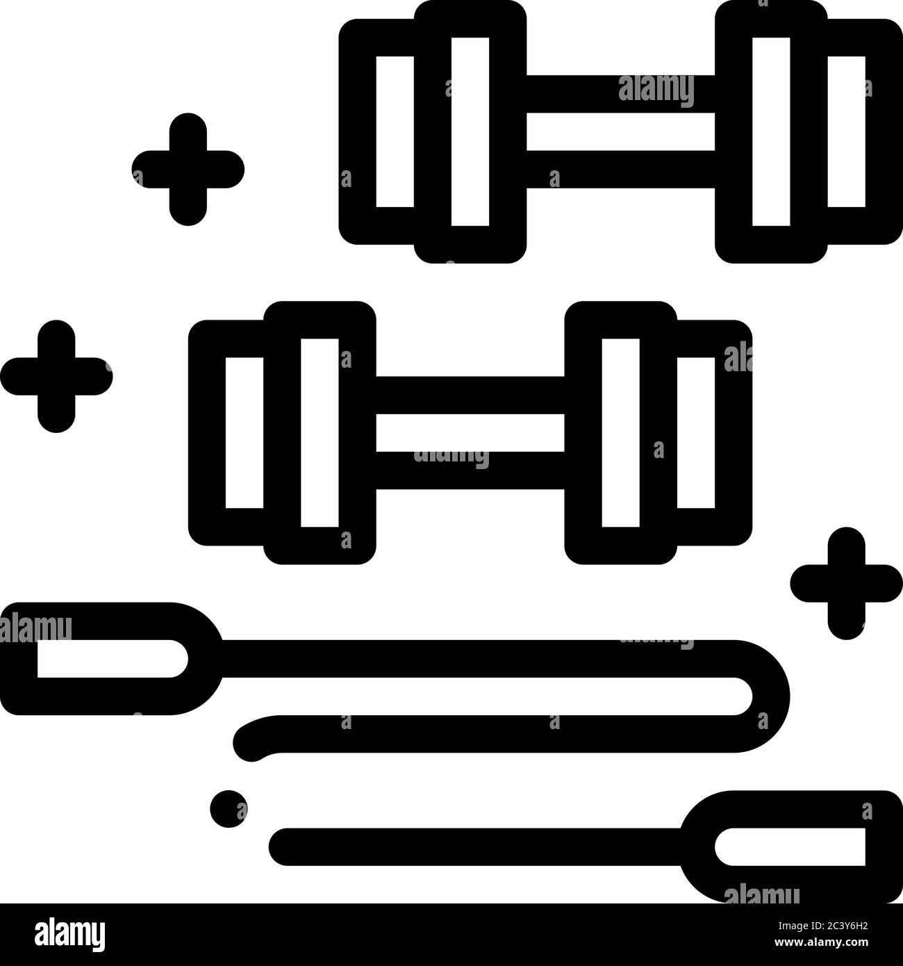 dumbbells and jump rope icon vector outline illustration Stock Vector ...