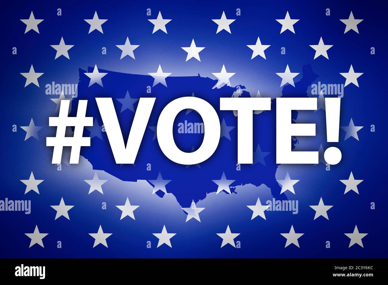 Vote sign and stars against USA shape Stock Photo - Alamy