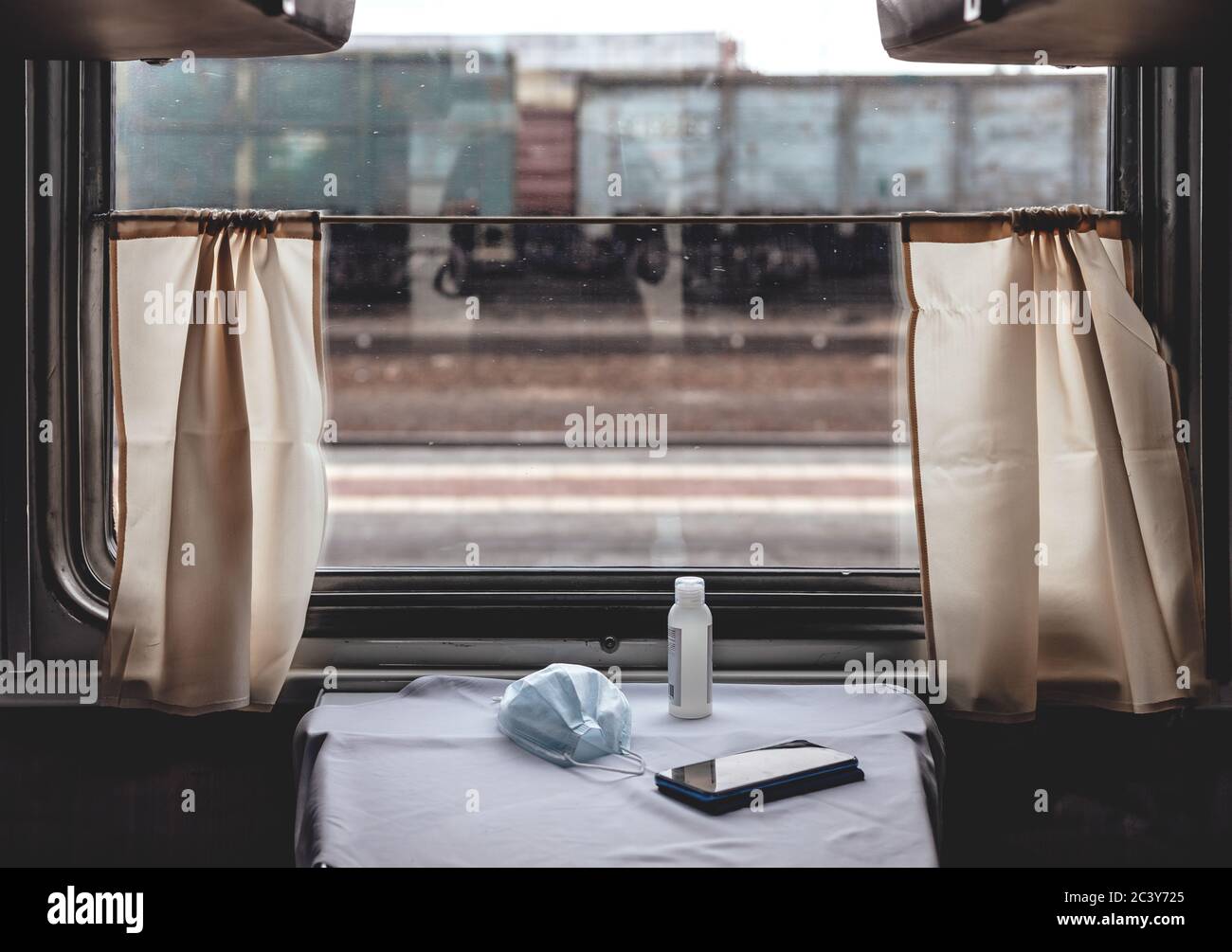 Train inside empty car hi-res stock photography and images - Alamy
