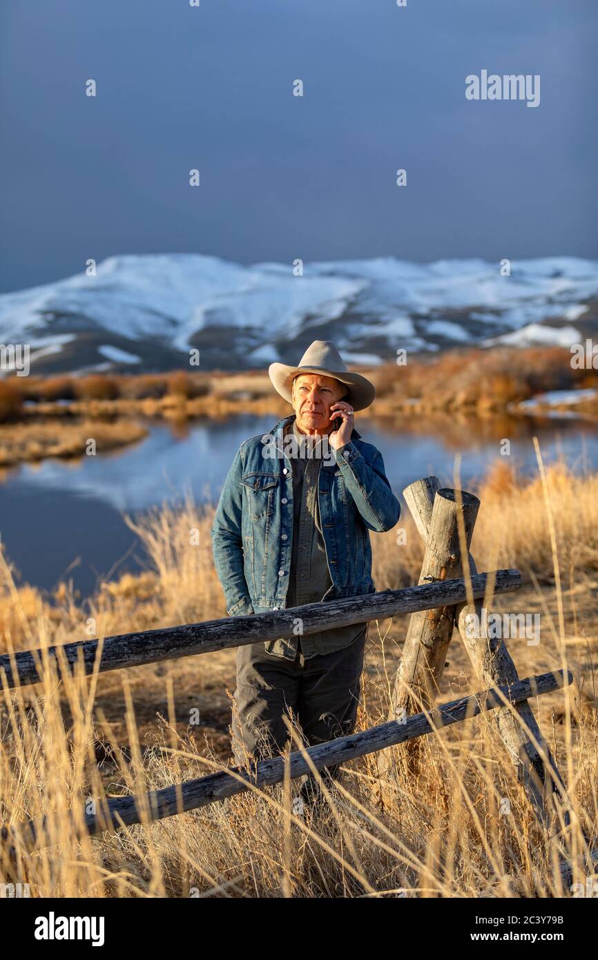 One cowboy on fence hi-res stock photography and images - Alamy