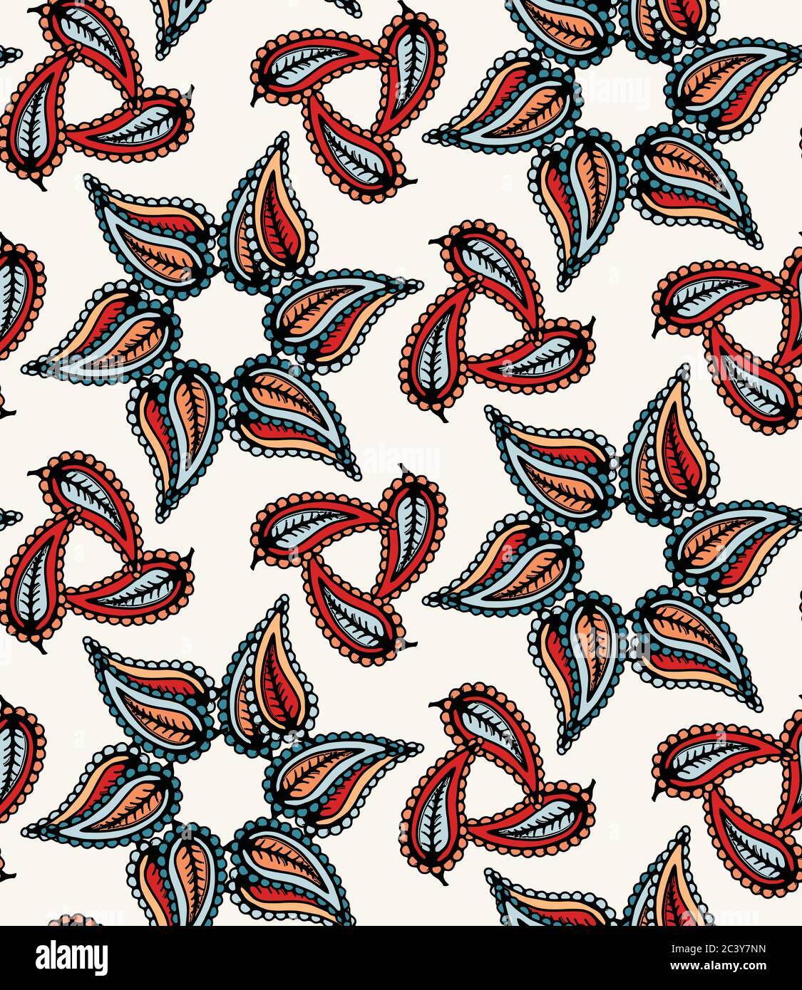 Boho leaves vector all over print. Seamless repeating pattern swatch ...